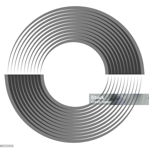 Abstract Concentric Circle Pattern In Grayscale Stock Illustration Download Image Now