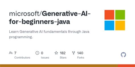 Github Microsoftgenerative Ai For Beginners Java Learn Generative Ai Fundamentals Through