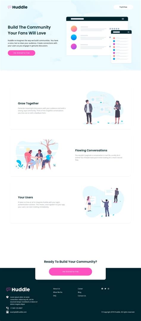 Frontend Mentor Designing Huddle Landing Page Coding Challenge Solution