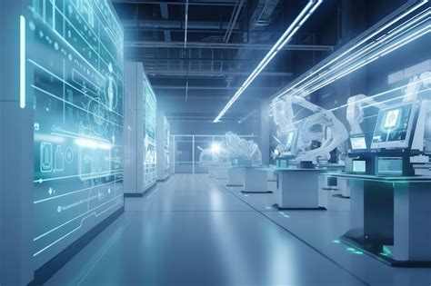 Premium Ai Image Industry 40 Smart Factory Interior Showcases Advanced Technology Generative Ai