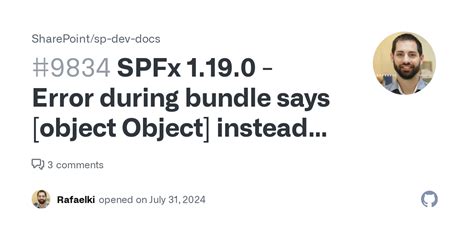 Spfx 1190 Error During Bundle Says Object Object Instead Of Displaying A Clear Message