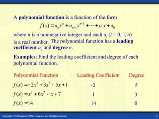 Graph Of Polynomial Function Ppt