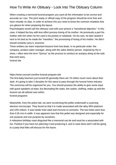 How To Write An Obituary Study The Obituary Columnbutqg Pdf Pdf DocDroid
