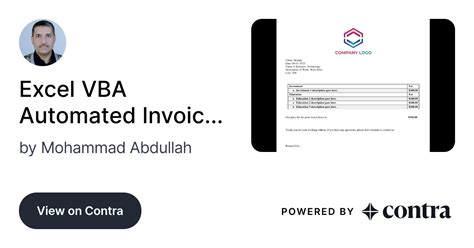 Excel VBA Automated Invoice Generator By Mohammad Abdullah
