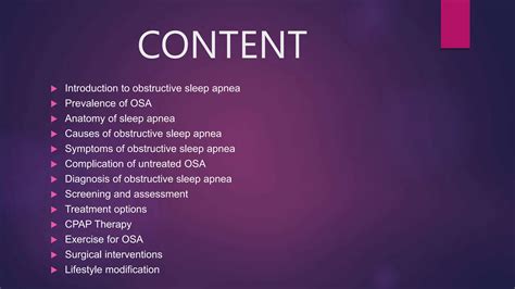 Obstructive Sleep Apnea A Type Of Sleep Disorder Ppt