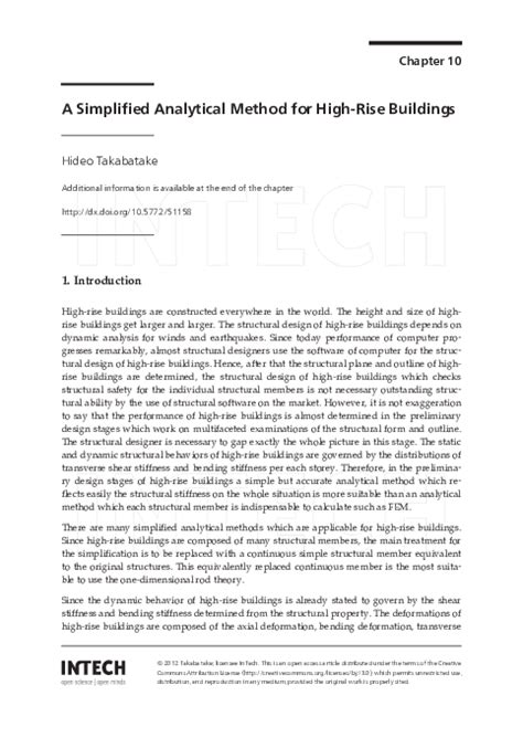 Pdf A Simplified Analytical Method For High Rise Buildings