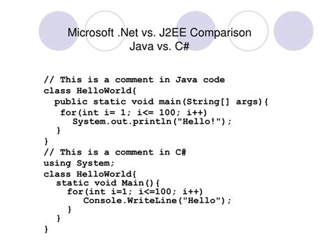 Ppt Microsoft Net Vs J2ee Powerpoint Presentation Free Download