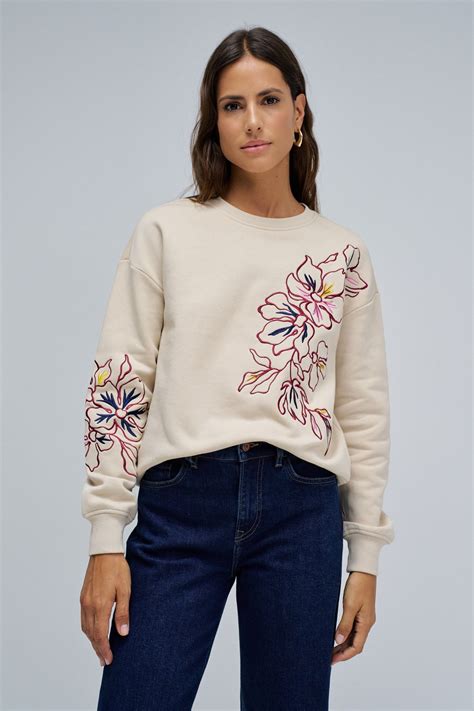 Sudadera Mujer Salsa Jeans Con Bordado Floral Korner
