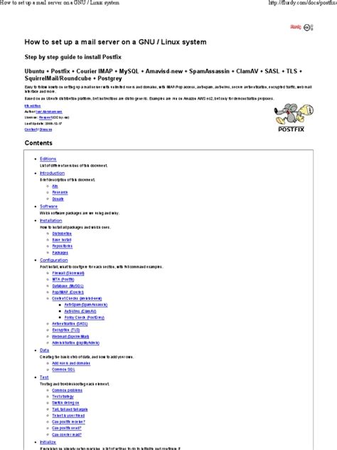 how to set up a mail server pdf my sql linux distribution