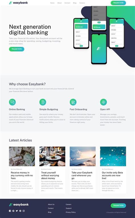 Frontend Mentor Easybank Landing Page Coding Challenge Solution