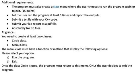 Solved Circle Class Write A Circle Class That Has The Chegg