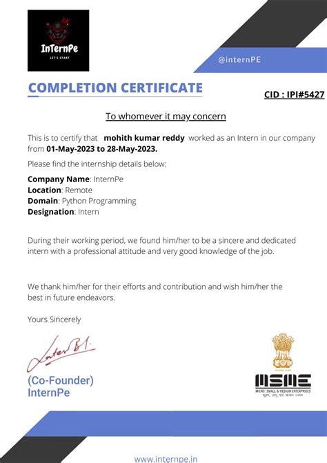 Maddireddy Mohith Kumar Reddy On Linkedin Internpe Pythonprogramming Intern Internpe Thankyou