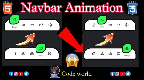 navbar animation program using html and css html css javascript youtube