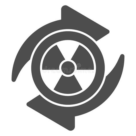 Arrows With Radioactivity Seal Solid Icon Atomic Energy Concept Vector Graphics Stock Vector