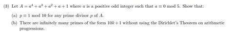 Solved 3 Let Aa4a3a2a1 Where A Is A Positive Odd