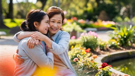 Premium Photo A Woman Hugging A Woman With A Hug