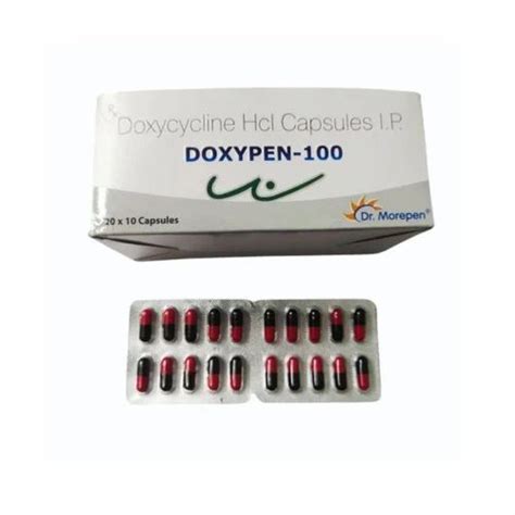 Doxypen Doxycycline 100mg Capsules Packaging Size 1x10 At Rs 104 Box In Nagpur