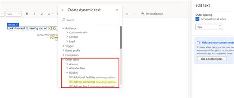 Personalize Content Using Predefined Dynamic Text Dynamics 365
