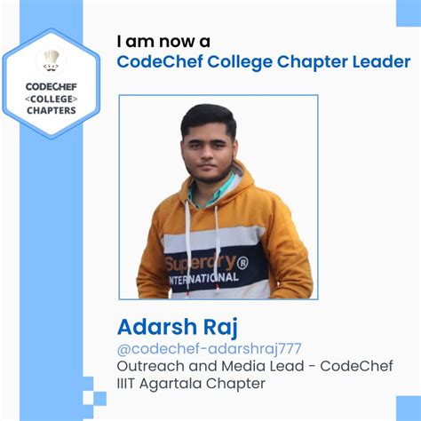 Adarsh Raj On Linkedin Codechef Codechefchapters Codechefchapterleader