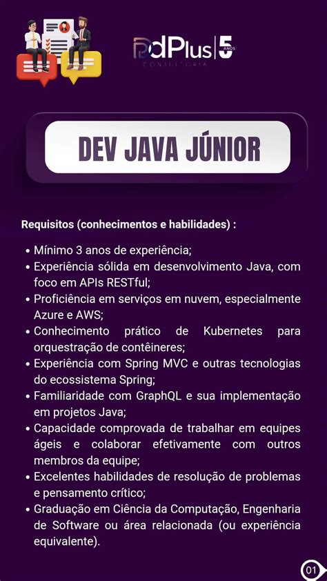 Dplus Consultoria On Linkedin Devjava Java Dev Tech Vagasti