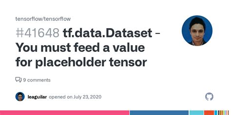 Tfdatadataset You Must Feed A Value For Placeholder Tensor · Issue