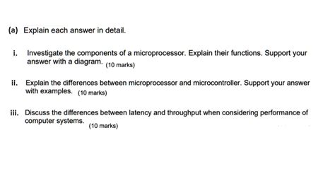 solved a explain each answer in detail investigate the components