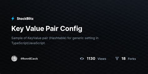 Key Value Pair Config Stackblitz