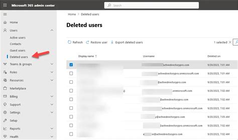 permanently remove deleted users from office 365 active directory pro