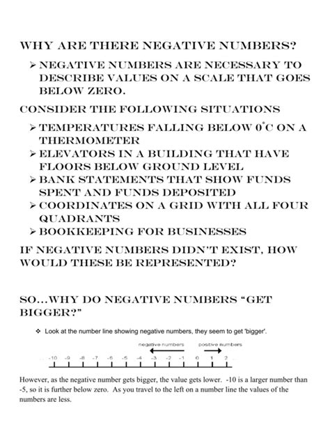 Understanding Negative Numbers Concepts And History