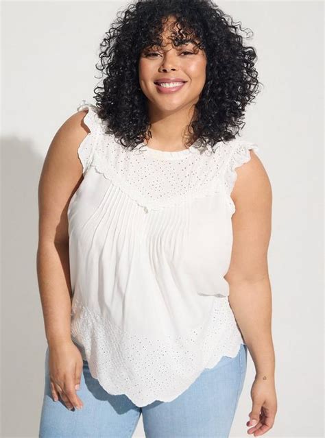Plus Size Eyelet Sleeveless Top Torrid