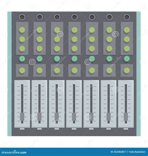 Professional Audio Mixing Console With Faders And Knobs Stock Vector Illustration Of Audio