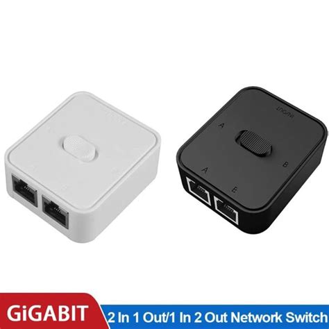 Yuanfenggia Durable 2 In 1 Out Cable Extender Gigabit Network Switch Lan Hub Switch Splitter