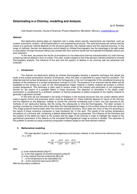 Pdf The Finite Element Method And Infrared Thermography Applied To Thecharacterization Of