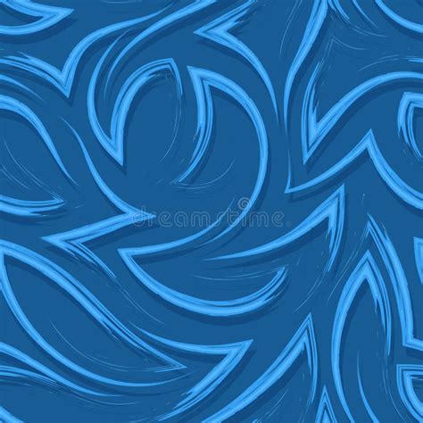 Blue Vector Seamless Pattern Of Flowing Corners And Lines Stock Texture Of River Or Current
