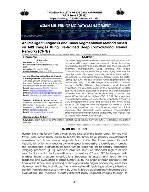 Pdf An Intelligent Diagnosis And Tumor Segmentation Method Based On