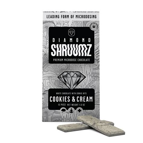 shruumz cookies and cream chocolate bar with cbd extract lions mane reishi and chaga mushrooms