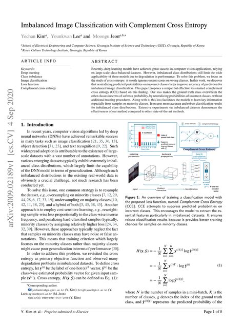 Pdf Imbalanced Image Classification With Complement Cross Entropy