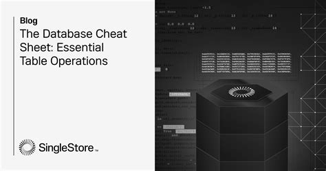 The Database Cheatsheet Essential Table Operations