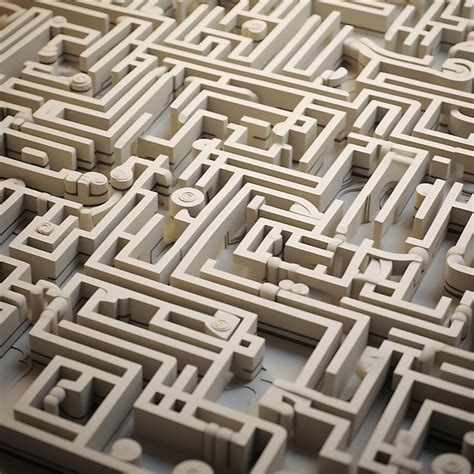 Premium Photo Flat Complicated Maze Puzzle