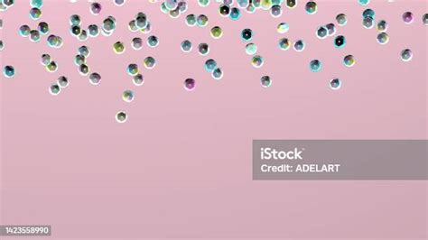 분홍색 배경에 스팽글 홀로그램 스팽글 모조 다이아몬드 3d 그림 패션 배경 자수 레인보우 반짝임 반짝임 디지털 이미지 0명에 대한 스톡 사진 및 기타 이미지 Istock