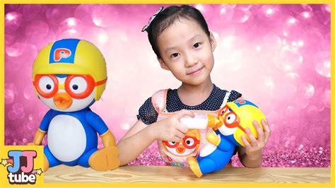 연못 속 서프라이즈 에그에 뽀로로가 뽀로로 돌보기 장난감 놀이 Pororo Surprise Egg Toy And Play [제이제이 튜브 Jj Tube] Youtube