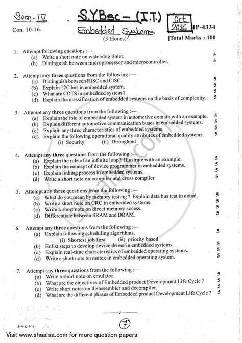 Embedded Systems B Sc IT Information Technology IDOL Correspondence Semester