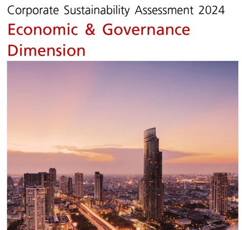 2024 Corporate Sustainability Assessment Economic And Governance