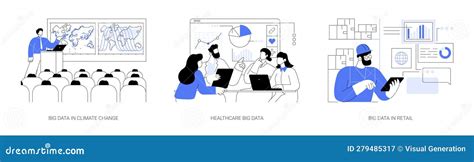 Applications Of Big Data Abstract Concept Vector Illustrations Stock