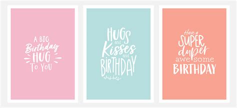 재미있는 타이포그래피가 있는 미니멀한 생일 엽서 세트 초대장 생일 축하합니다 카드 포스터 전단지 또는 배너에 적합한 벡터 템플릿 귀여운에 대한 스톡 벡터 아트 및 기타