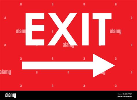 Exit Sign Right Arrow Red Background Warning Symbol Directional Perfect For Backgrounds