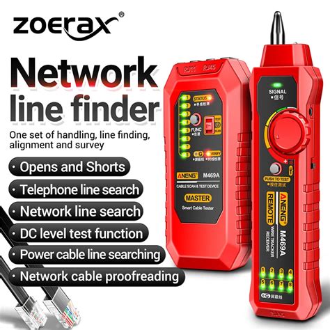 Zoerax 네트워크 케이블 테스터 Rj11 Rj45 라인 파인더 프로브가있는 다기능 와이어 트래커 이더넷 Lan 네트워크