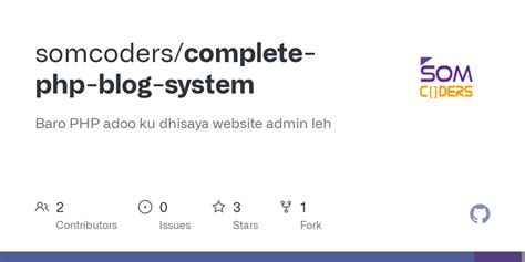 Github Somcoders Complete Php Blog System Baro Php Adoo Ku Dhisaya Website Admin Leh