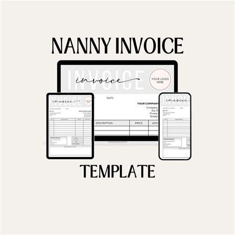 Nanny Invoice Template Nanny Editable Template Printable Order Form