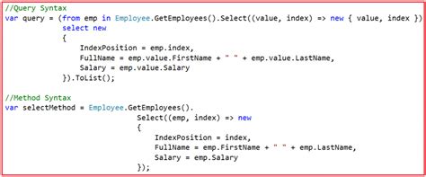 Linq Select Projection Operator In C Dot Net Tutorials